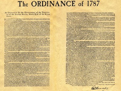 On July 13, 1787 , the Northwest Ordinance of 1787 was implemented by ...