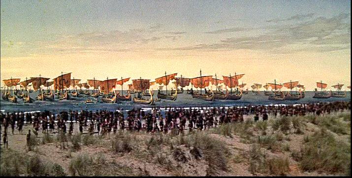 The Greeks retreat from Troy