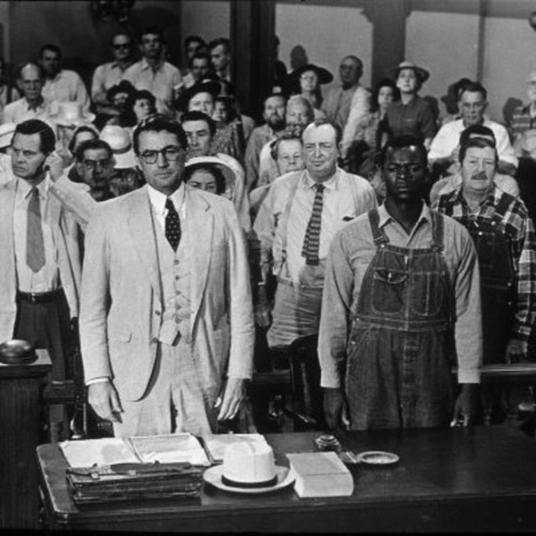 Atticus and Tom Robinson at the trial