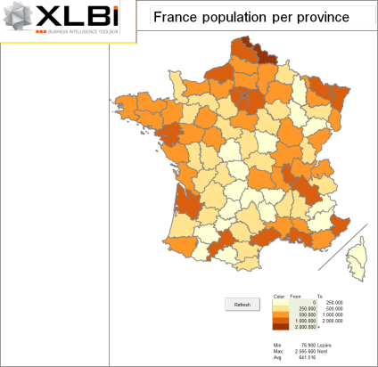 this choropleth map shows the population of France per province