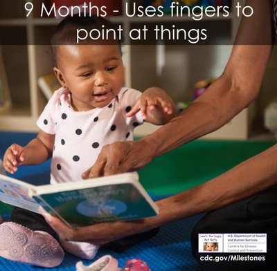 Uses fingers to point at things