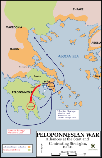 The Alliances of the Peloponnesian War. Unknown author (Department of ...