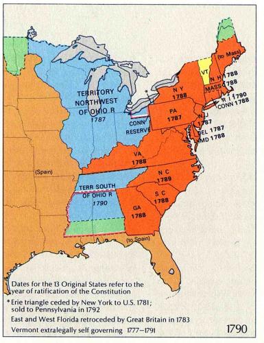 Map of the United States at the beginning of this period.