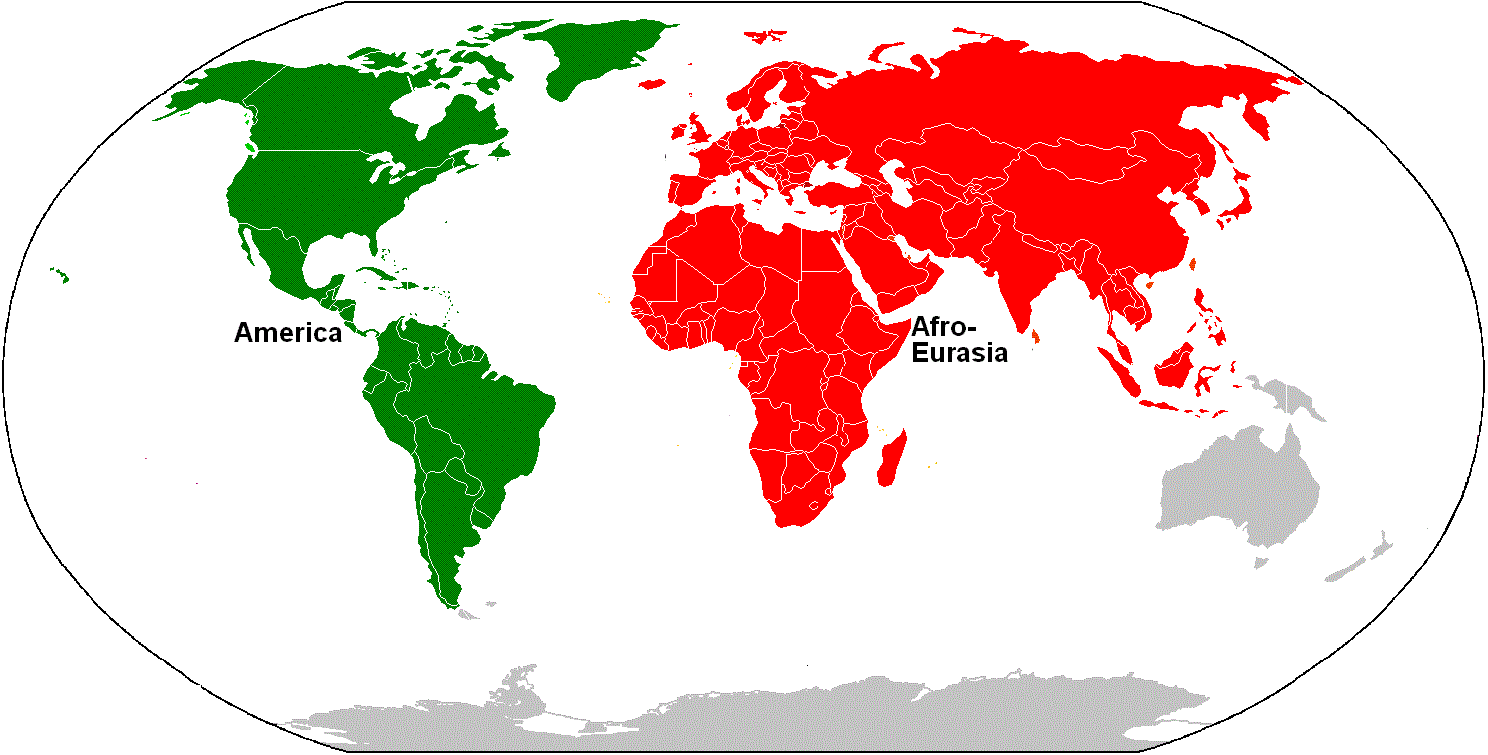 2 Major Regions: Afroeurasia & The Americas