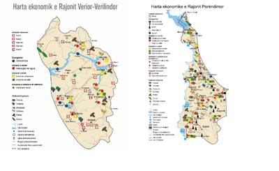 Hartat ekonomike e Rajonit Verior-Verilindor krahasuar me harten ...