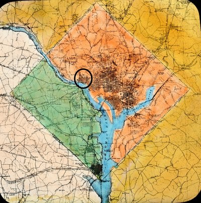 The circled town of Georgetown, MD, was founded in 1751. It became ...