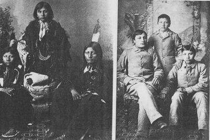 To the left was before American assimilation, to the right is after the ...