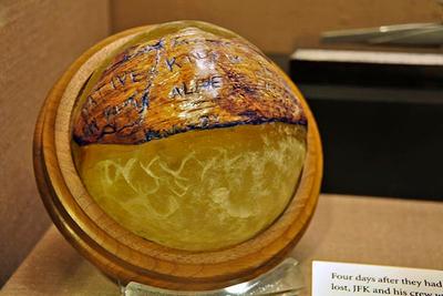 coconut shell that Kennedy carved a message onto "NAURO ISL…COMMANDER ...