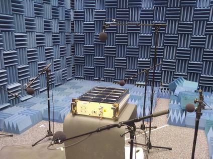 GLASS undergoing acoustic noise testing at NASA's Johnson Space Center.