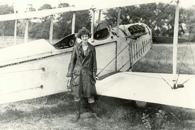 Willhite and her airplane, "Pard"