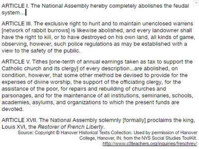 Decree Abolishing the Feudal System 1789