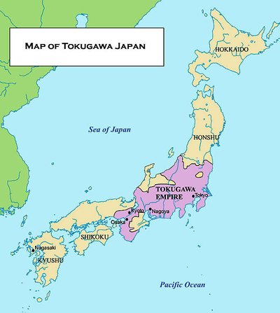 Map of Tokugawa Japan during the 1600's