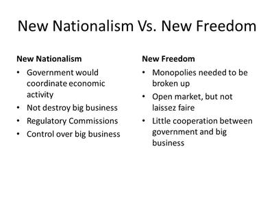 "New Nationalism" v. "New Freedom"