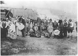 A photograph of a first-salmon ceremony