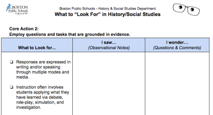 Check out our new History/Social Studies Look Fors!