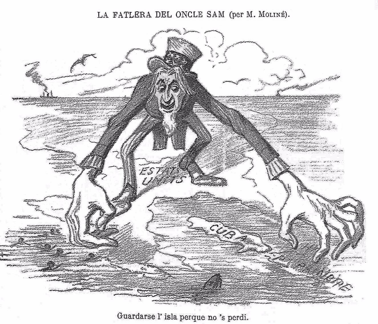 The image above is a satirical Cuban cartoon published right before the ...