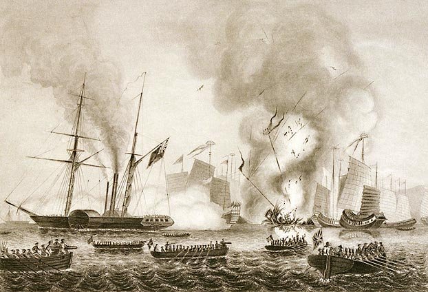 “The Hon. East India Companys Steamer “Nemesis” and the boats of the ...