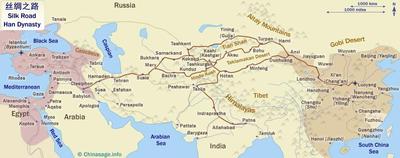 This is a map of the silk road.