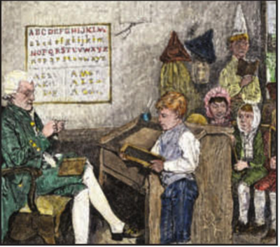 "Colonial schools were typically taught by men who were waiting to ...