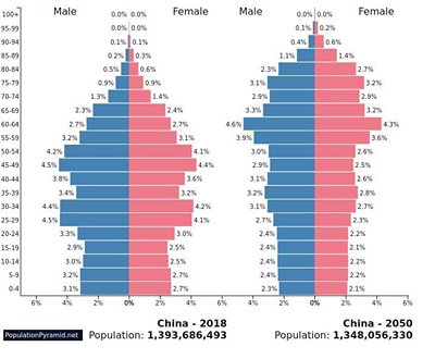 Chinas population is decreasing.