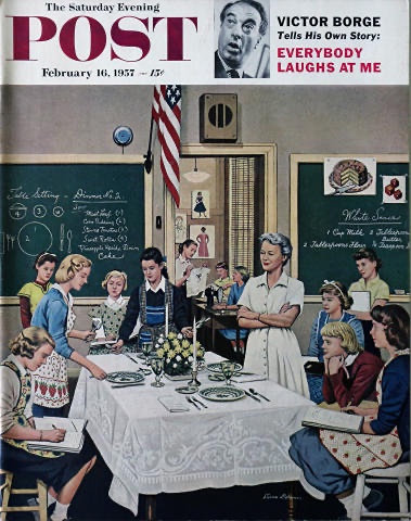 Home Economics Classroom 1957. Image Source: Saturday Evening Post.