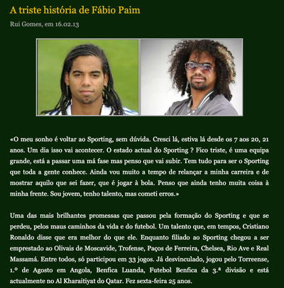 16 de Fevereiro 2013 - 24 Anos - A triste história de Fábio Paim