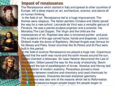The Impact of the Renaissance
