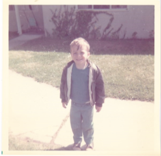 Patrick by his house, Monterey CA 1970