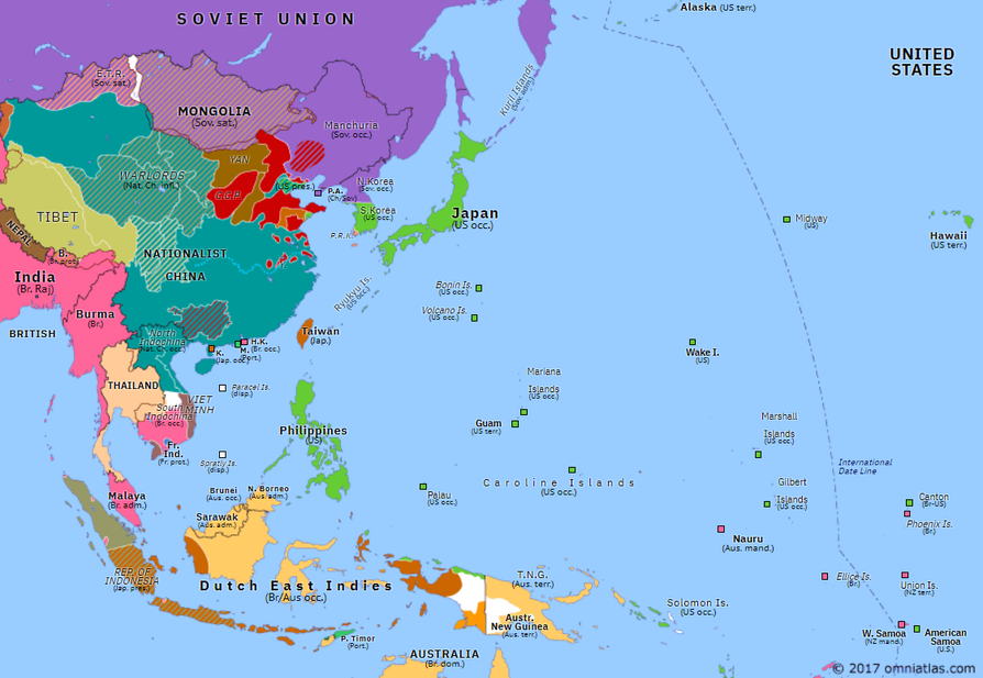 Asia and the Pacific, October 1945