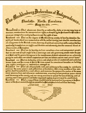 May 31, 1775 The Mecklenburg Resolves