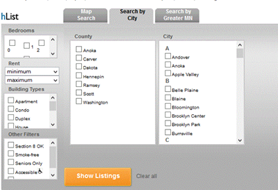 hList Online Housing Search Begins