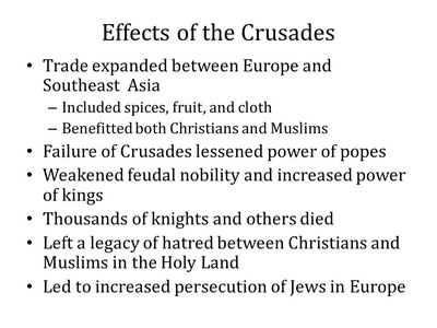 The effect of the Crusades