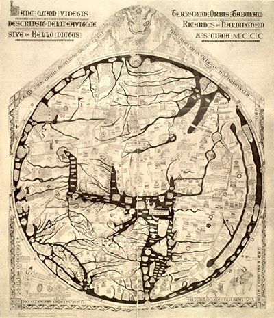 World Map of Richard of Haldingham ca. 1300 Retrieved from Encyclopædia ...