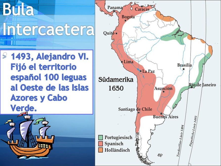 Slideplayer. (2015). Bula Intercaetera. 1493, Alejandro VI. [Figura ...