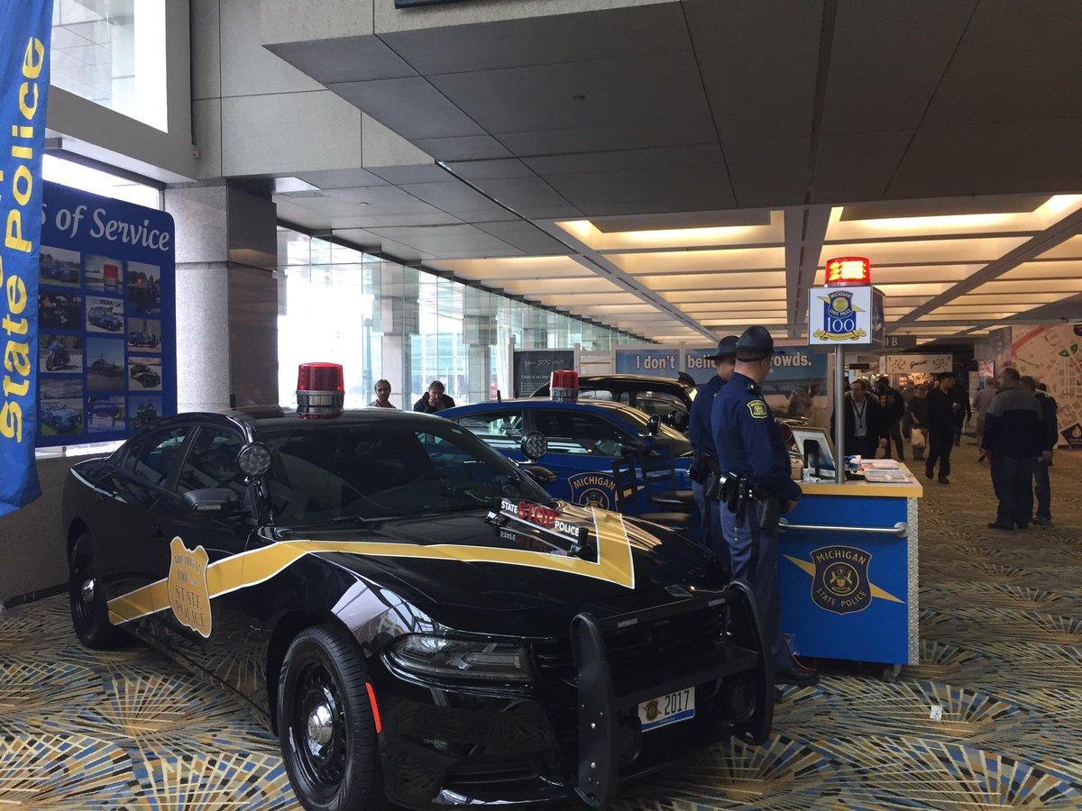 MSP's 100th Anniversary patrol car at the Auto Show in Detroit.