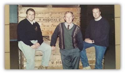 David Maddocks with his two sons, Richard (left) and Philip (right).