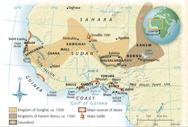 This is a map of all the main kingdoms in West Africa.