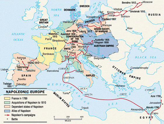Conquers Country after country 1804- 1805