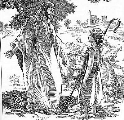 Depicts Jesus talking to Stephen of Cloyes