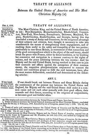 Franco-American Treaty (February 6, 1778)