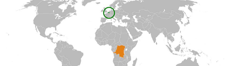 Belgium (green) and the DRC (Orange).