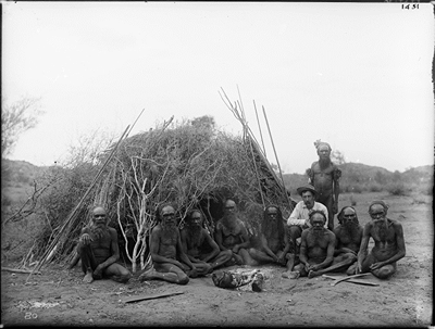 Baldwin Spencer seated with the Arrernte elders, Alice Springs, Central ...