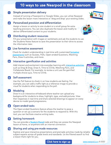 Ways of using nearpod in classroom.