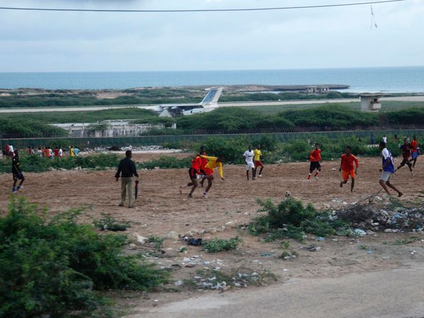 For entertainment some of the people in Somalia play soccer in the ...