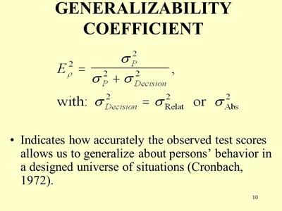 1972- Generalizability theory