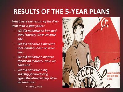 this picture shoes what happen during the time period of the 5 year plan