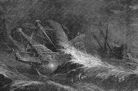 Storm Blowing the Ship Away