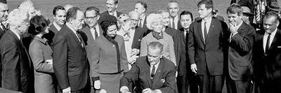 Lyndon Johnson signing the Immigration Act of 1965 “LBJ Presidential ...