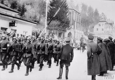 Nazi forces marching into Austria after it became a part of greater ...