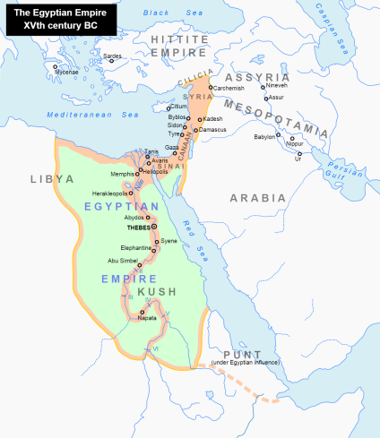 The Egyptian Empire, 15th Century BC. By Andrei Nacu in 2008 (Wikimedia)